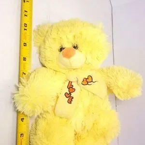 Toys | Yellow Fluffy Love Teddy Bear With Hearts Valentines Day Plush ...